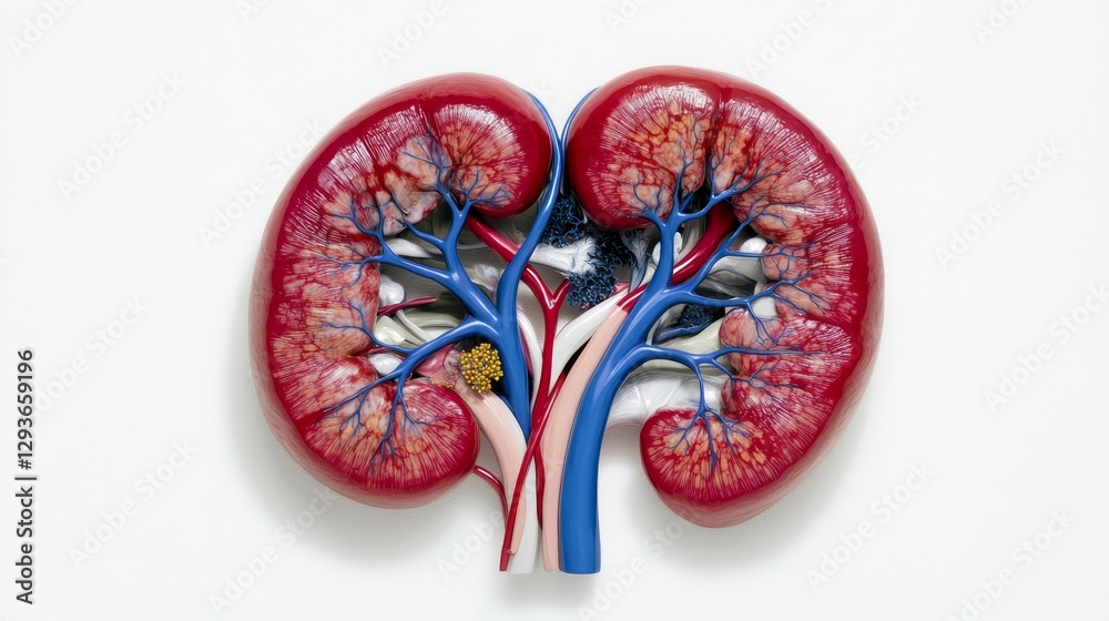 Human Kidney Anatomy Model - Detailed anatomical model of human kidneys ...
