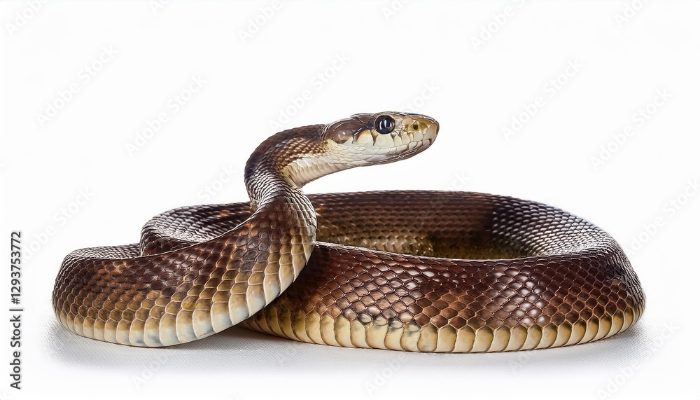 Isolated Naja kaouthia Snake in Defense Position on Transparent ...