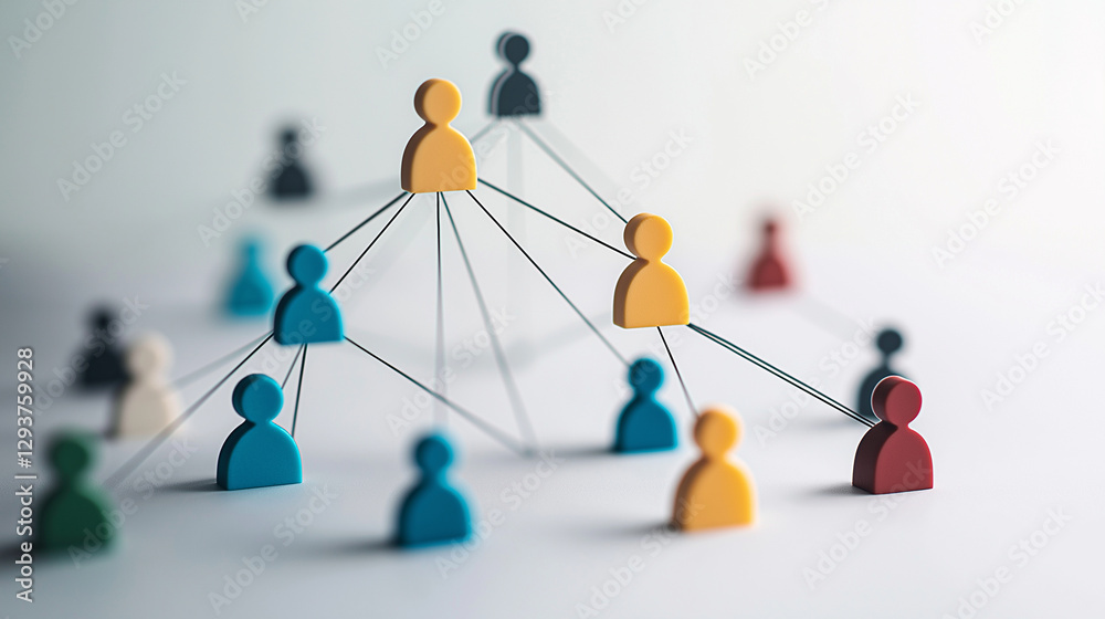A visually striking organizational chart with colorful human-shaped ...