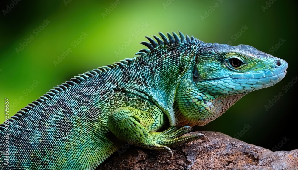 Striking Philippine Sailfin Lizard Hydrosaurus pustulatus in Lush ...