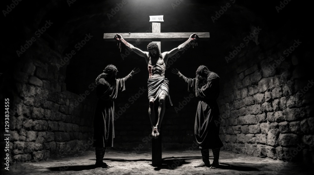 Jesus on the cross crucifixion, dramatic and emotional scene, powerful ...