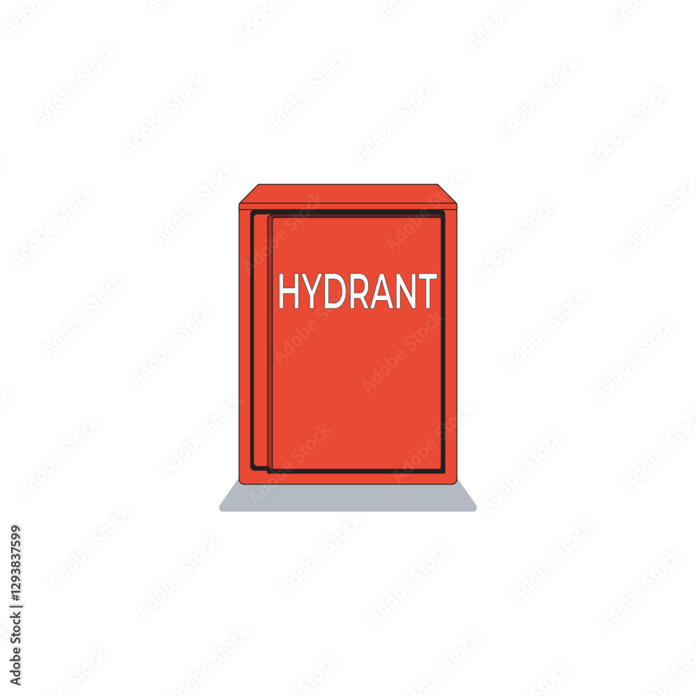 Red hydrant box Type A for fire safety, emergency firefighting ...
