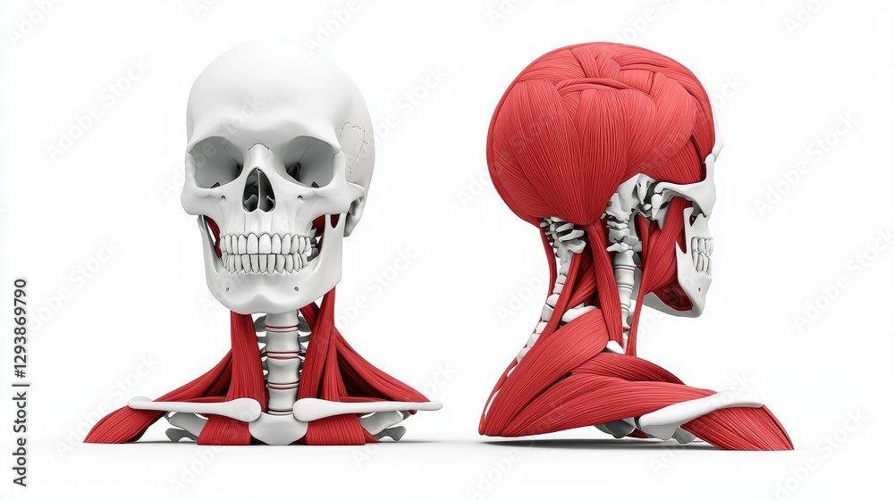 Anatomical study of human skull and muscle structure medical laboratory ...