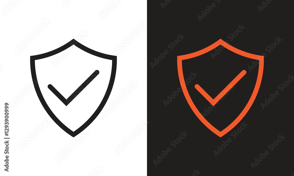 Simple shield line logo icon. Great logo icon for, office, industry ...