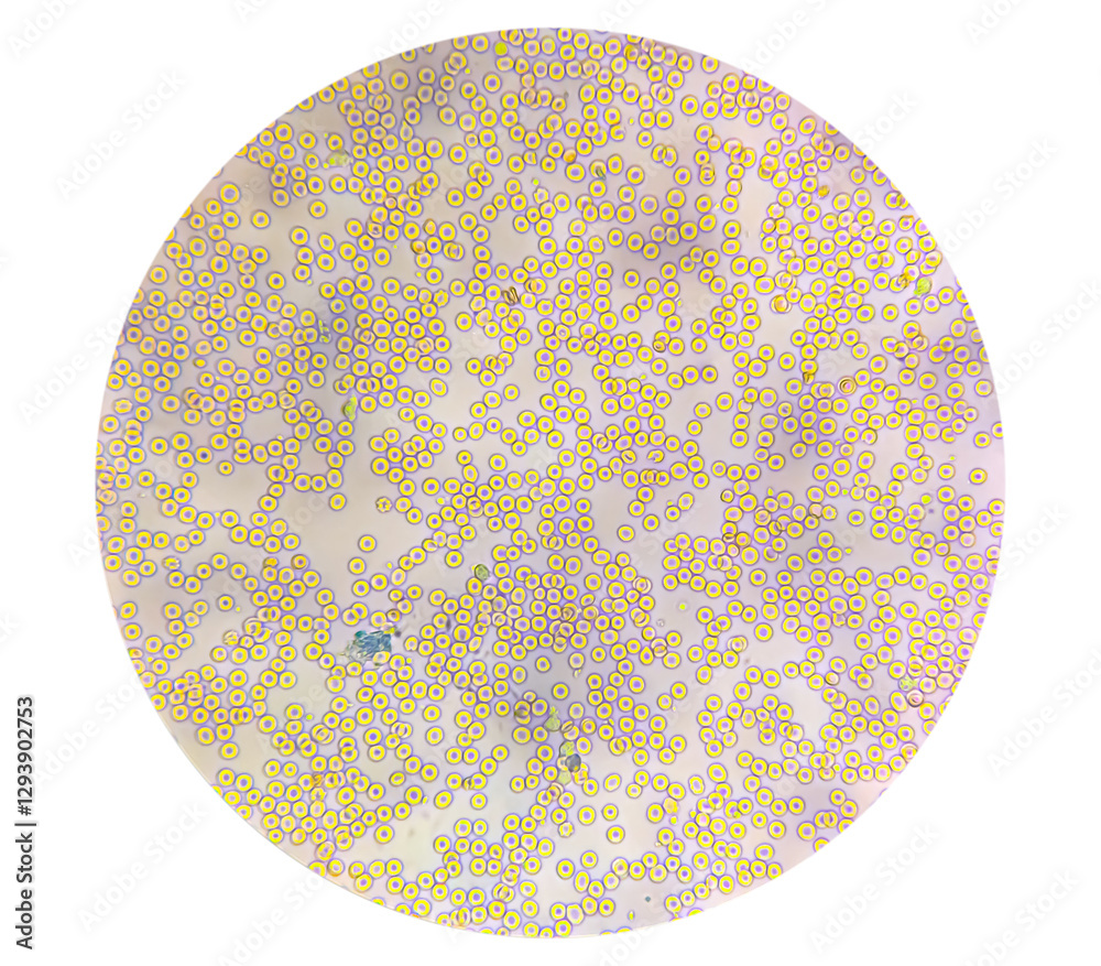 Human blood under a microscope. You can see erythrocytes - red blood ...