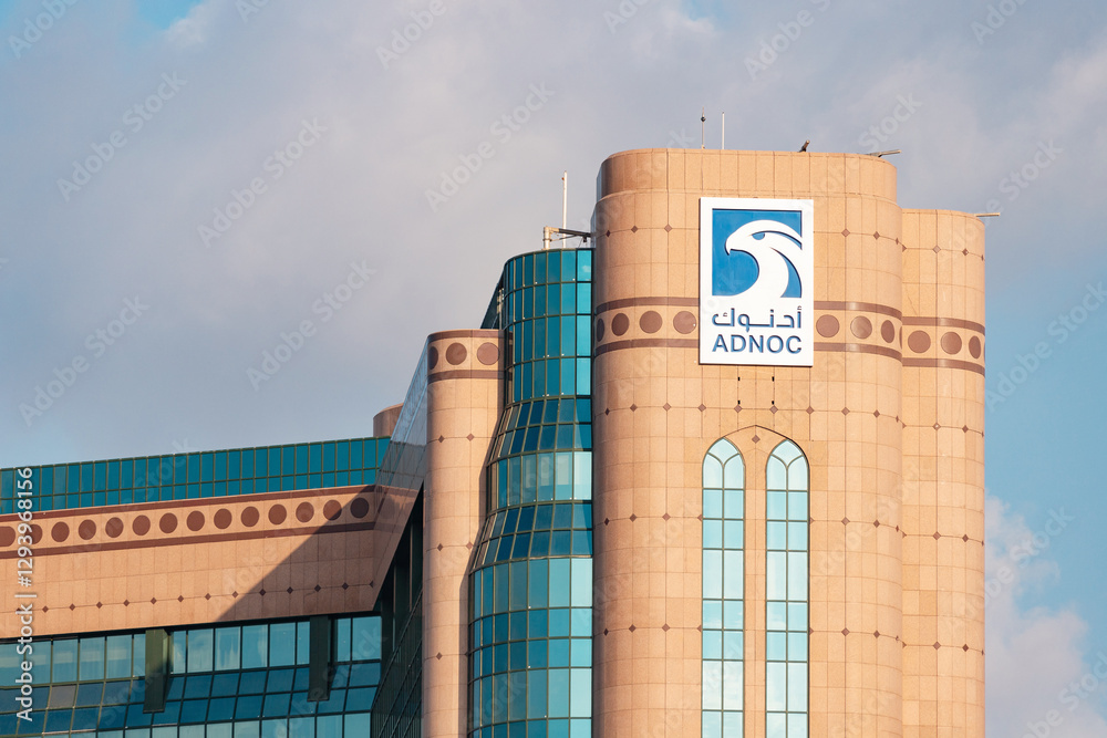 19 January 2025, Abu Dhabi, UAE: Adnoc headquarters rising majestically ...