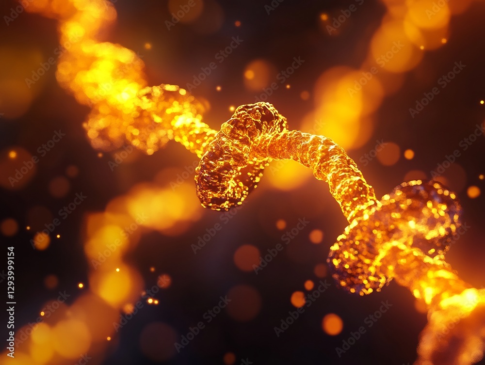 Hyper detailed artistic visualization of actin filament dynamic glowing ...