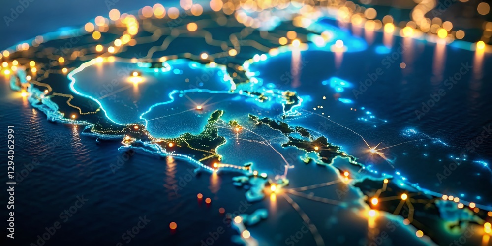 Long Exposure Bahamas Map Highlighting Rum Cay with Detailed State and ...