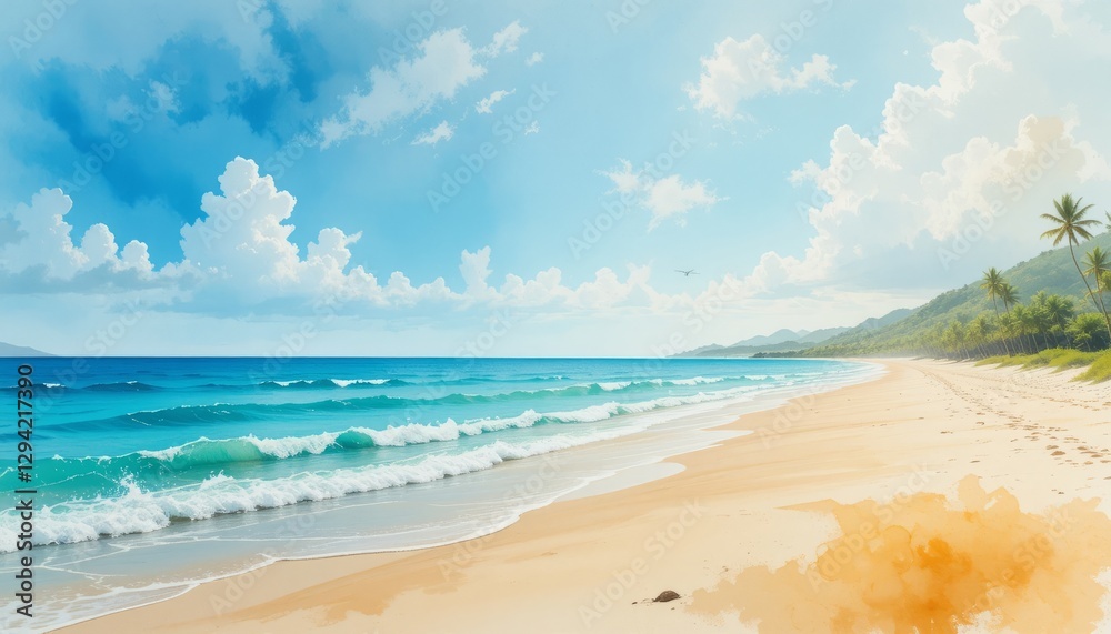 Waves backgrounds clipart, Beach scenery image, Ocean landscape, Sea ...