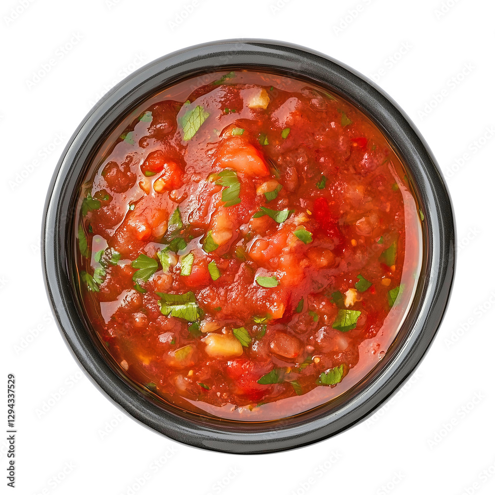 Mexican Salsa Roja Sauce in Black Ceramic Bowl, Spicy Red Tomato Salsa ...