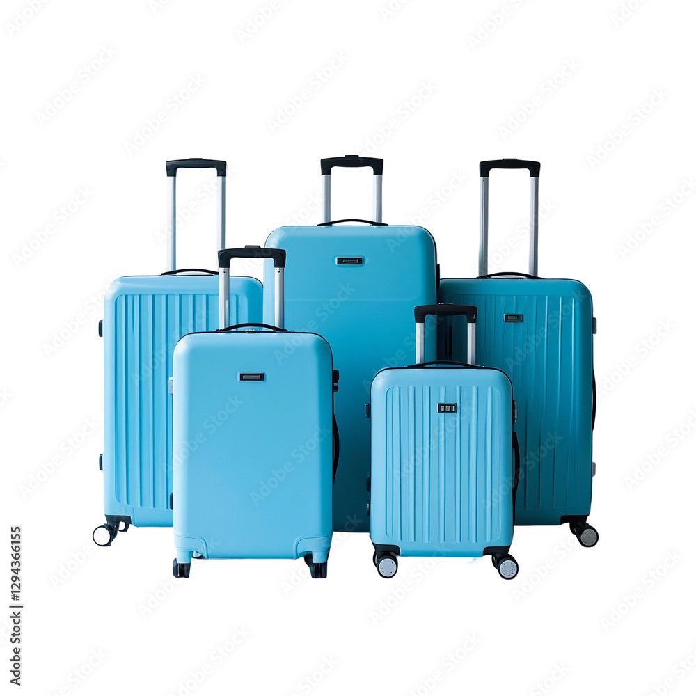 Blue color Set of travel suitcases journey comfort moving ...