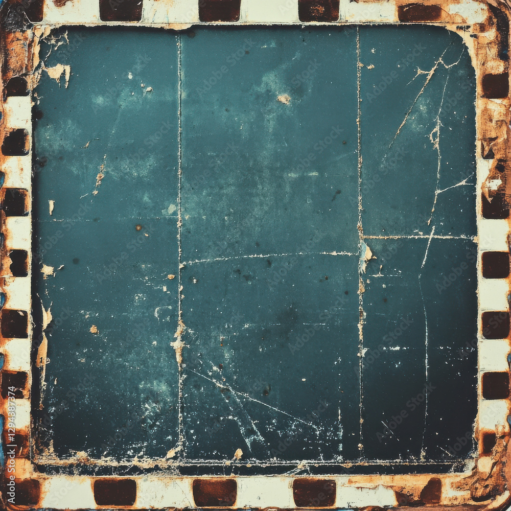 A high-resolution vintage film frame border, distressed textures ...