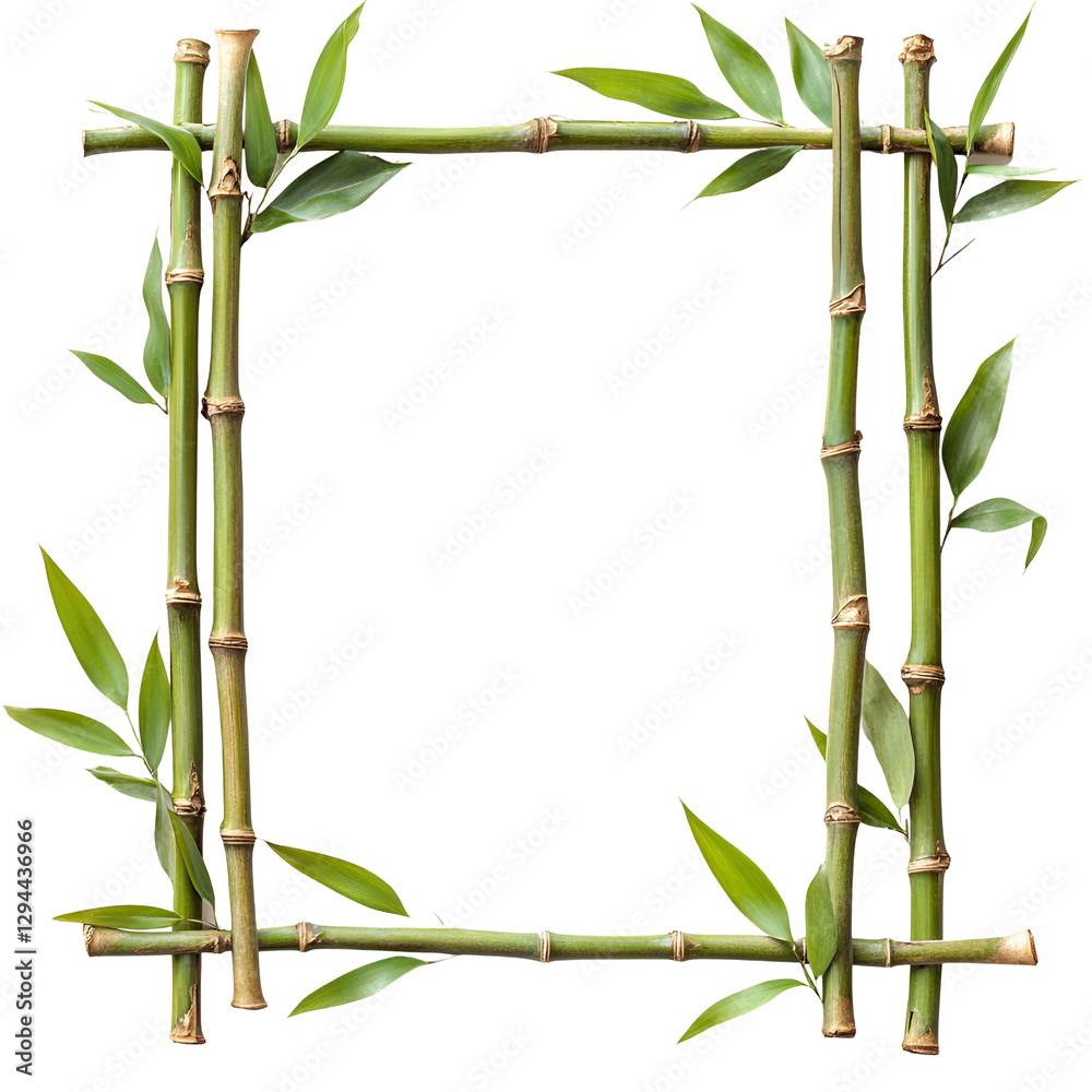 Elegant Bamboo Frame Natures Green Square Border Design Stock Photo ...