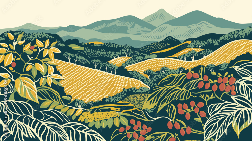 Coffee Growing Region Stock Vector | Adobe Stock