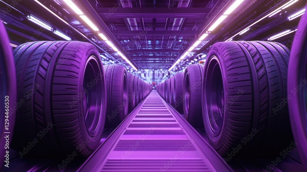 Racing tires with grooved patterns placed in an aerodynamic test ...