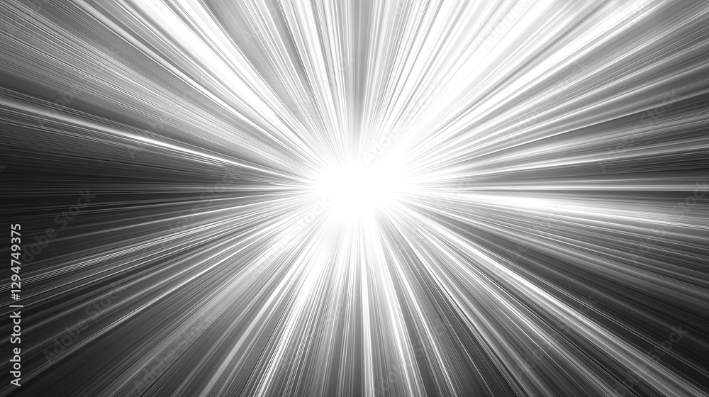 Bright starburst effect with radiant beams of light, isolated on a transparent background for ...