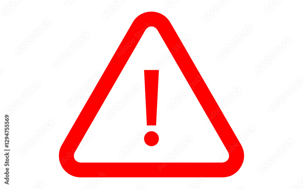Red border warning Sign Stock image, vector warning sign with triangle ...