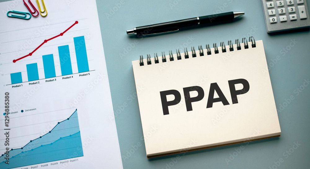 There is notebook with the word PPAP. It is an abbreviation for PPAP as eye-catching image ...
