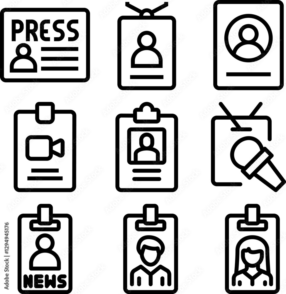 Journalist_Reporter-Icon_ID CARD Stock Vector | Adobe Stock