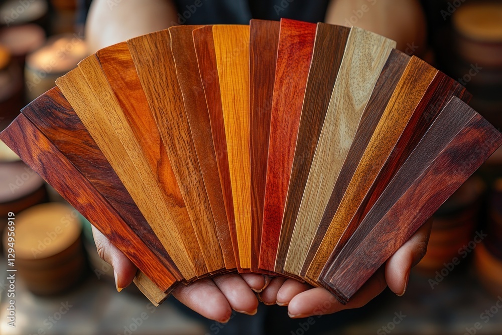 Architect or Interior Designer Selecting Wood Texture Samples for ...