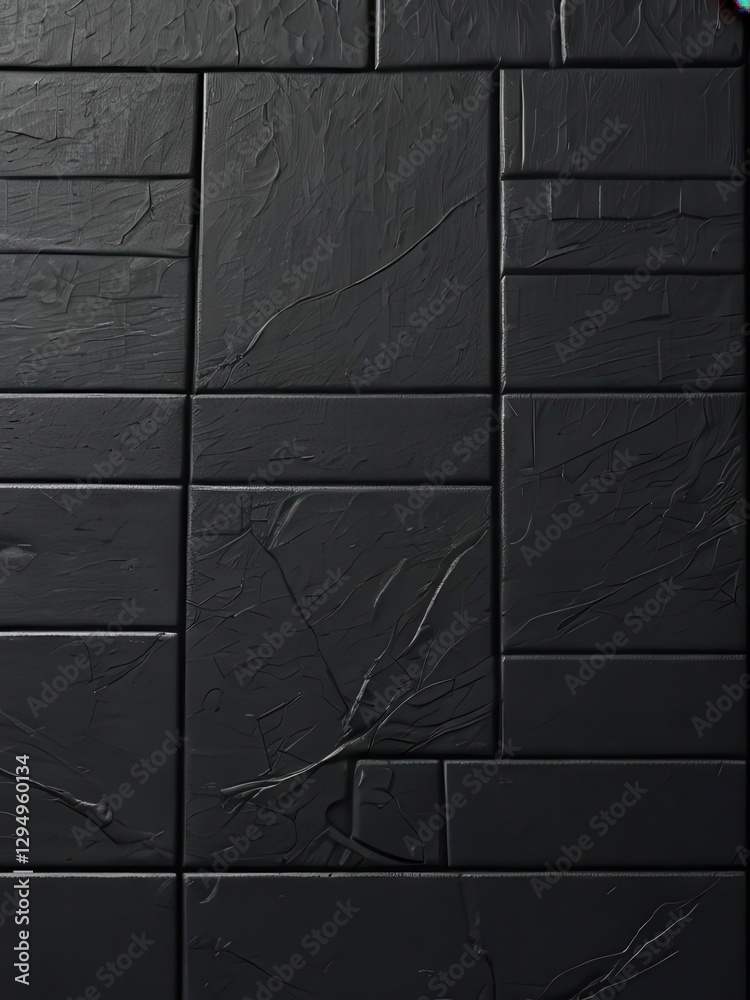Textured black wall tiles creating a modern and elegant interior design ...