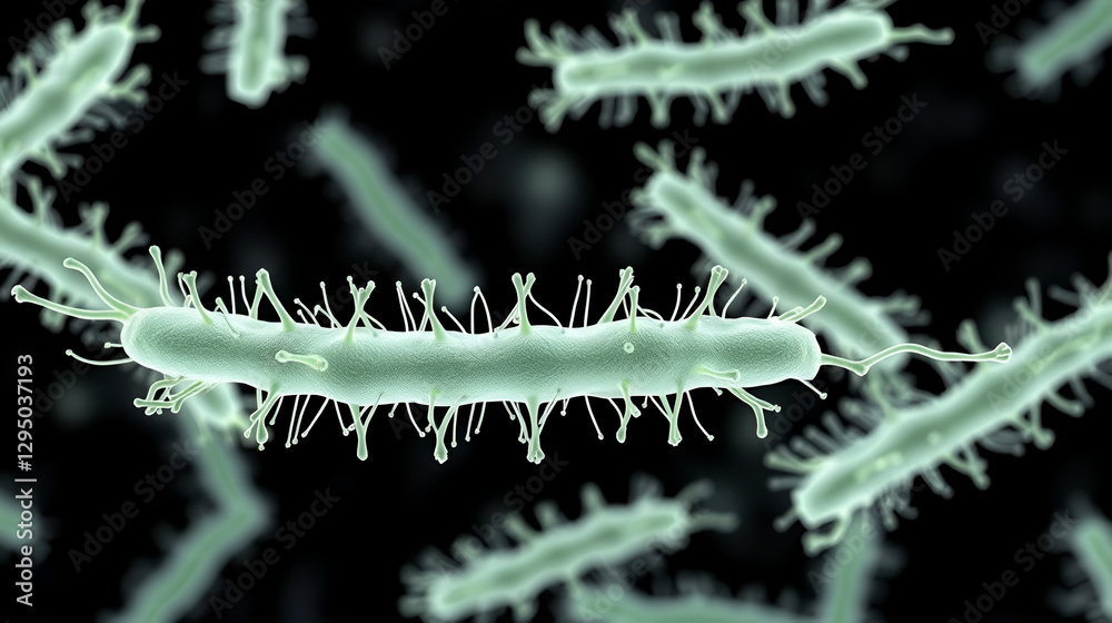 Rod-shaped bacteria Shigella which cause food-borne infection ...