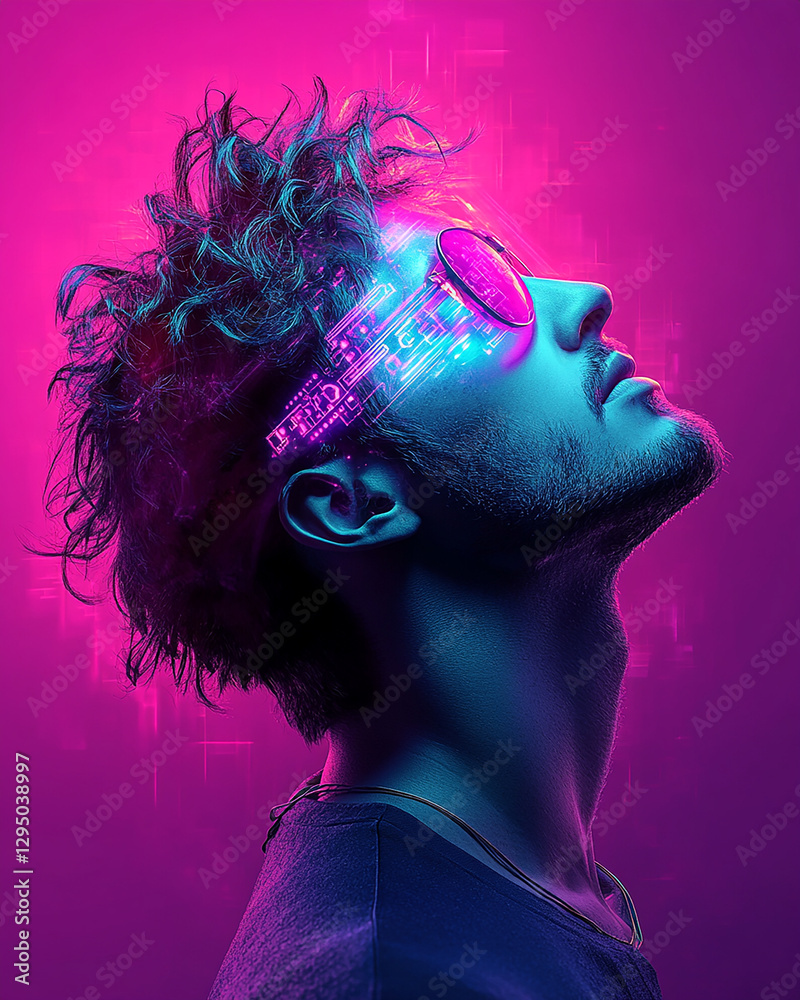 Cyberpunk AI Portrait – Futuristic Cyberpunk AI with Digital ...