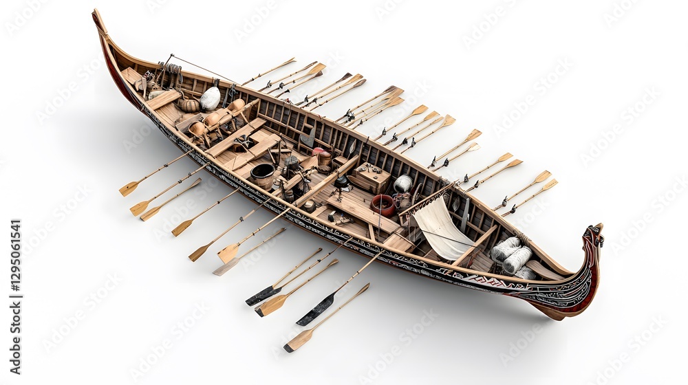 Viking longship exploration ancient maritime vessel cutaway museum ...