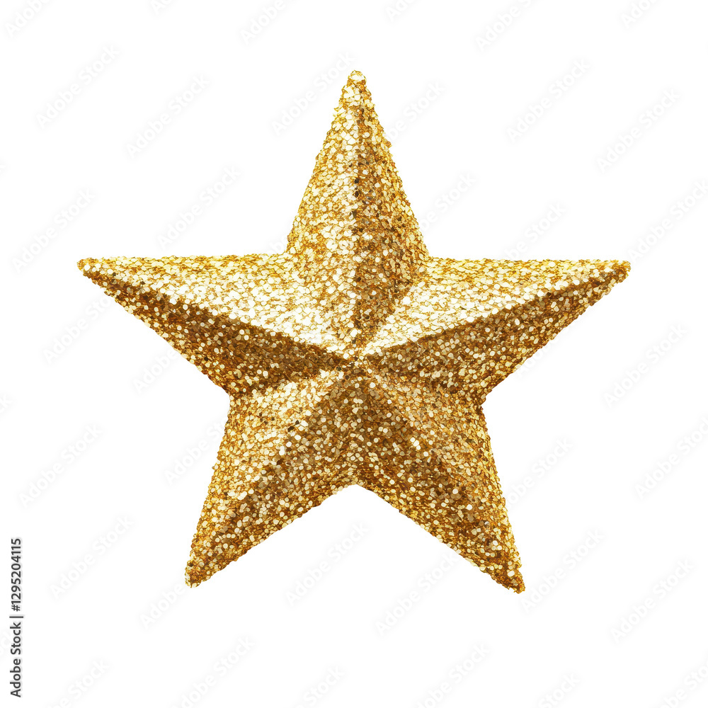 Shiny golden star with glittery texture on a transparent background ...