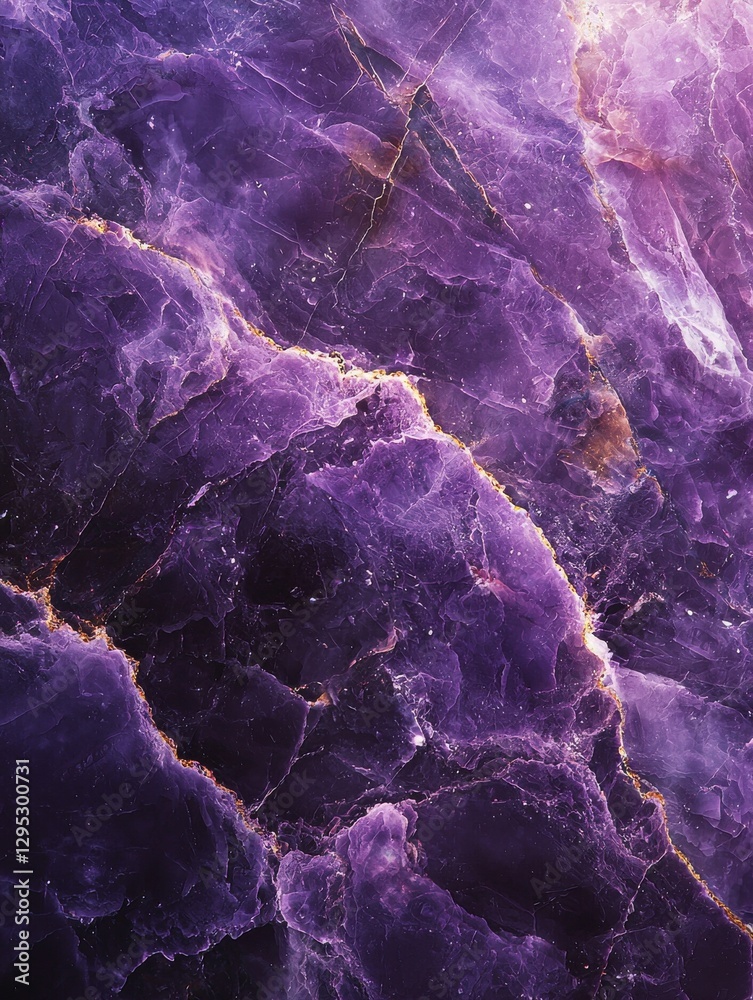 Stunning closeup of beautiful purple amethyst gemstone with intricate ...