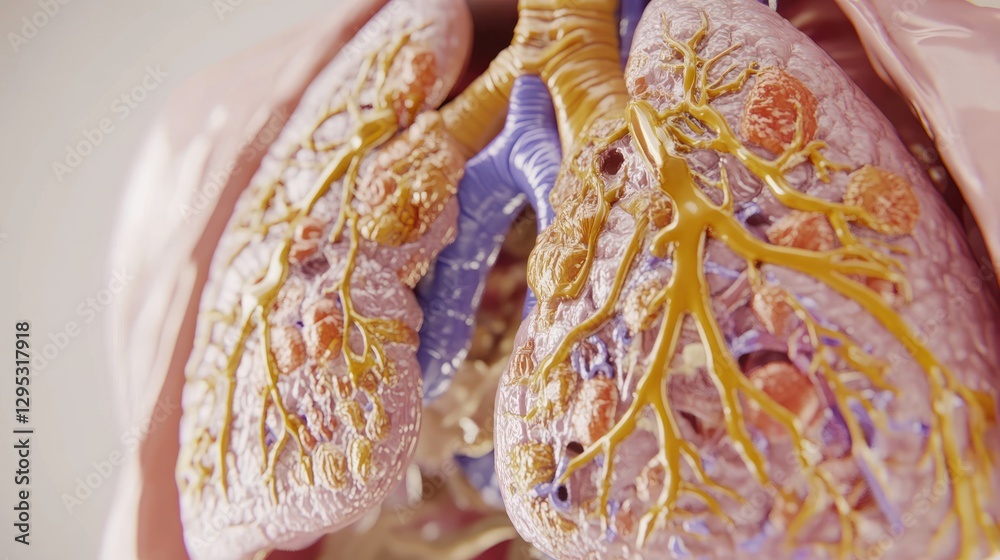 Detailed 3D Model of Human Lungs: Anatomy, Bronchi, Alveoli ...