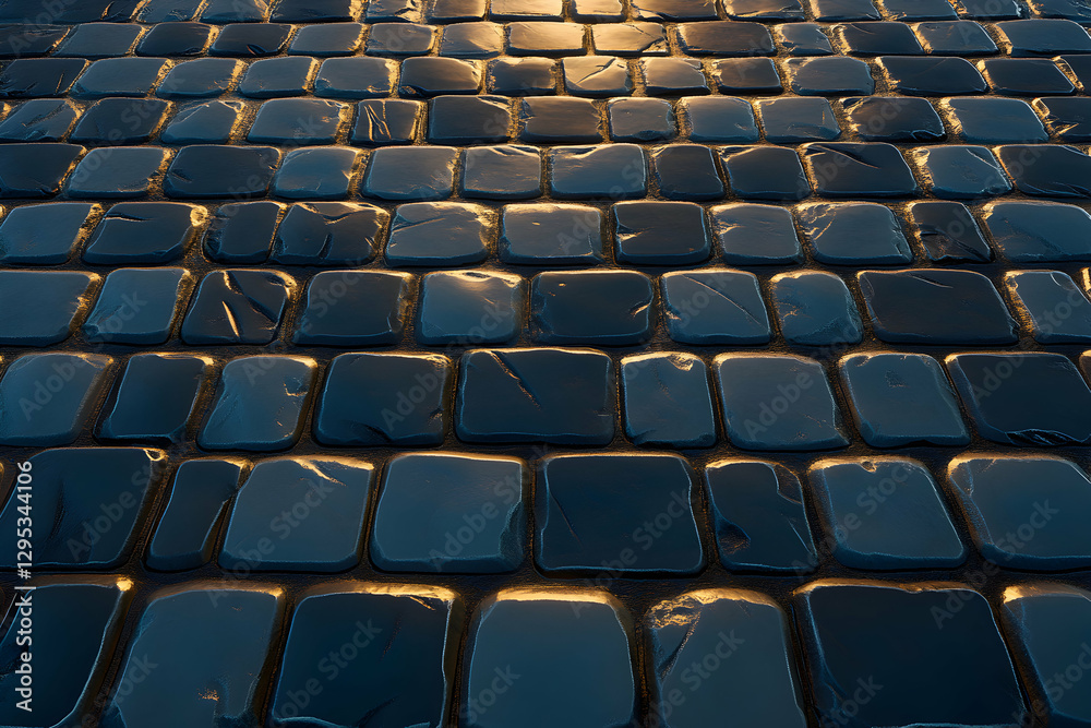 Dark cobblestone pavement texture, detailed, realistic 3D render ...