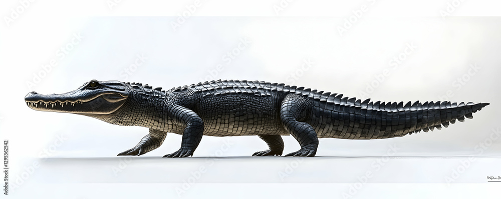 Impressive American Alligator Profile, Detailed Scales and Powerful ...