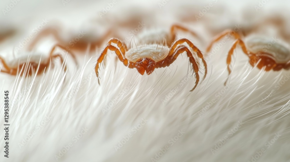 Extreme macro photography of multiple brown Ixodes ricinus ticks ...