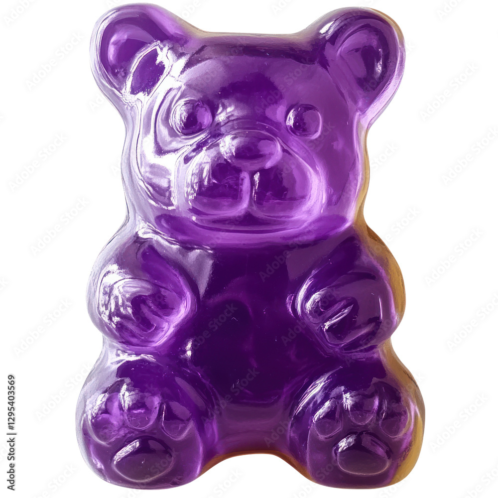purple gummy bear realistic isolated on white or transparent background ...