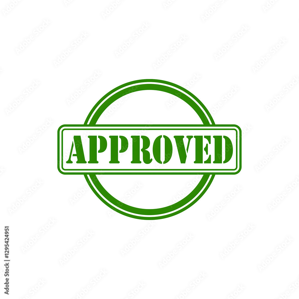 Rubber Stamp Circular and Rectangle Design Bold Text APPROVED ...