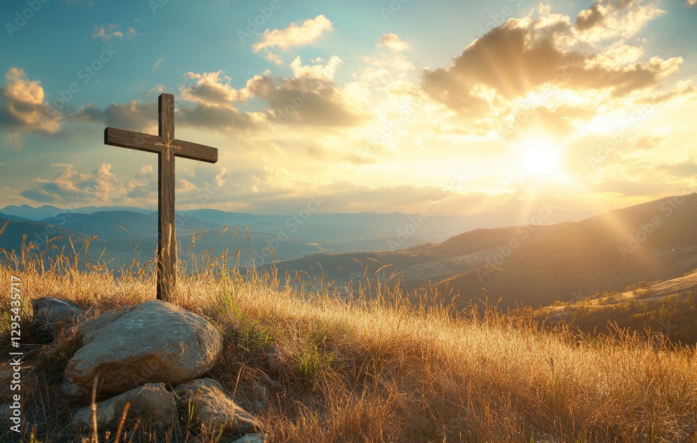 Christian Holy cross the symbol of death and Easter resurrection of ...