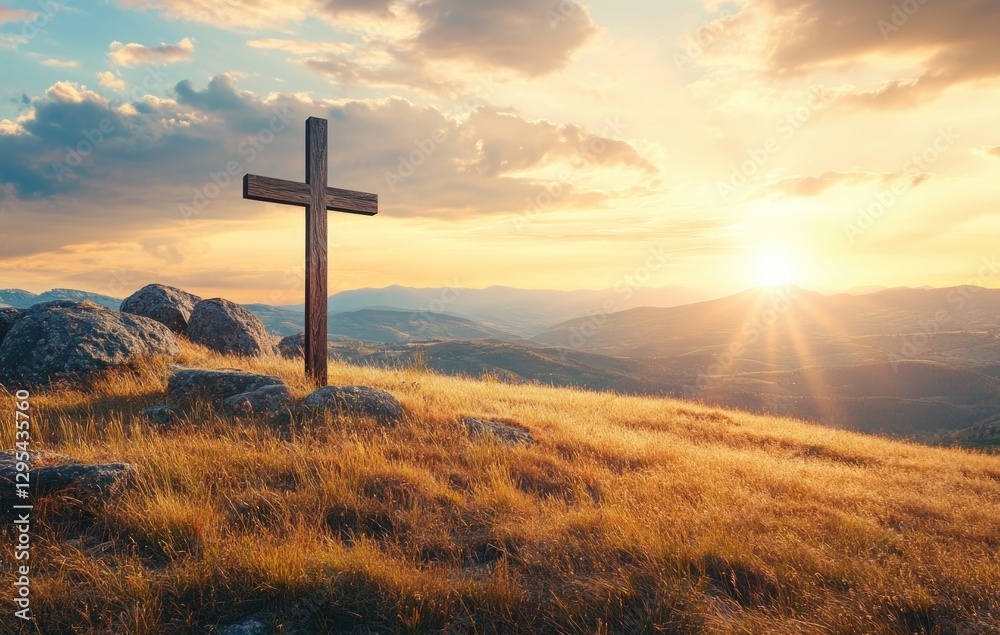 Christian Holy cross the symbol of death and Easter resurrection of ...