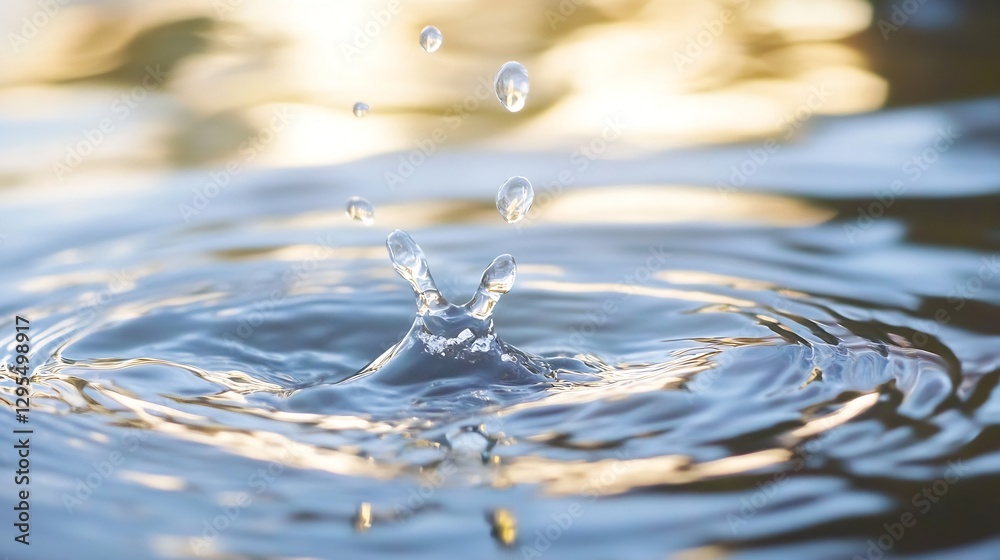 Artistic capture of water splash creating beautiful circles in a calm ...