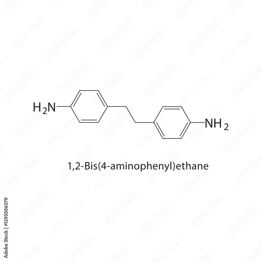 1,2-Bis(4-aminophenyl)ethane skeletal structure.Diamine compound ...