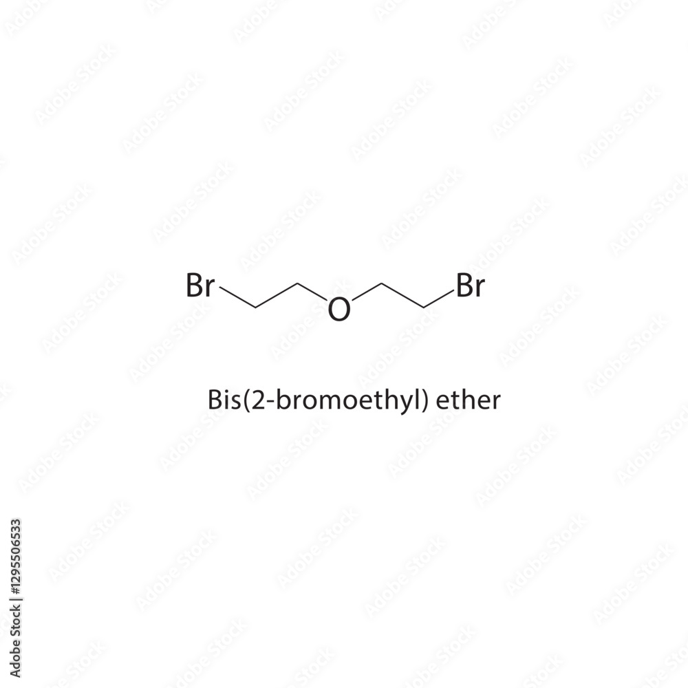 Bis(2-bromoethyl) ether skeletal structure.Alkyl Halide compound ...