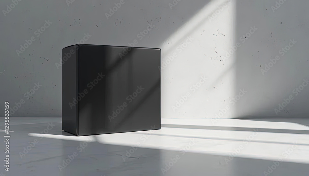 Blank rectangular box mockup isolated on minimalist background, package ...