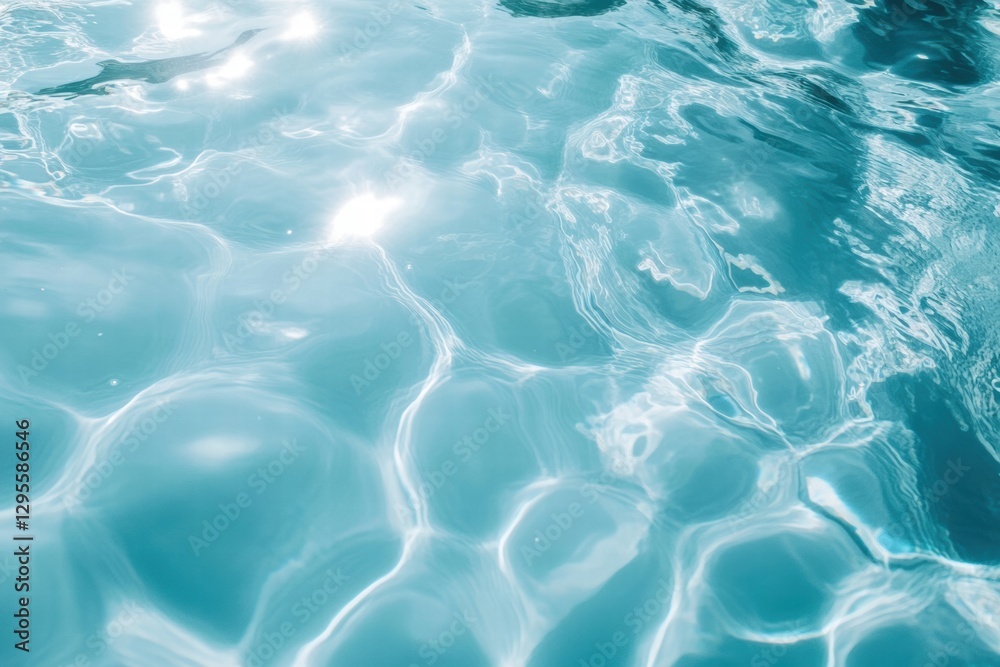The mesmerizing surface of aqua water reflecting light, presenting an ...