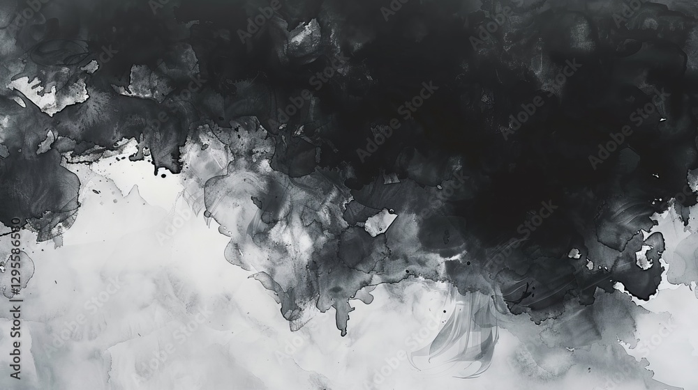 Misty swirl of white chalk dust on a black background, creating an ...
