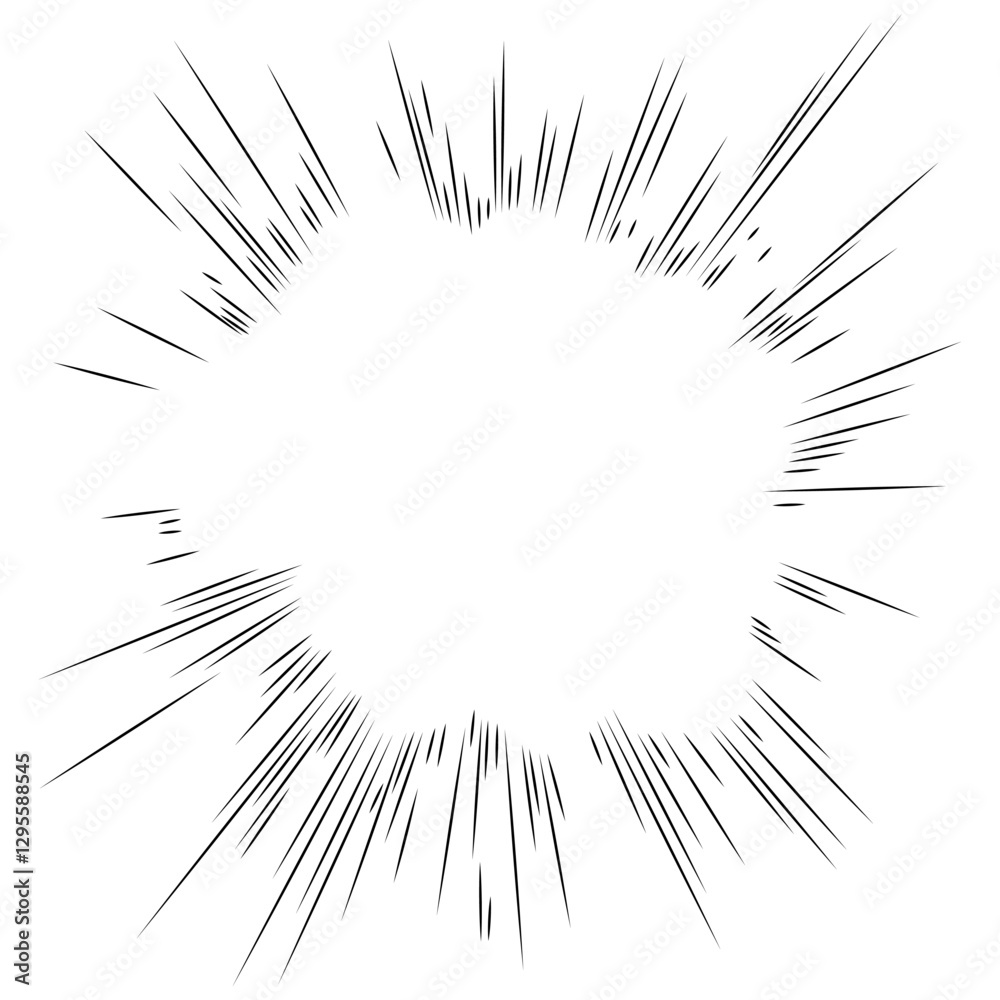 Speed lines manga effect. Comic line element. Radial focus for comic ...