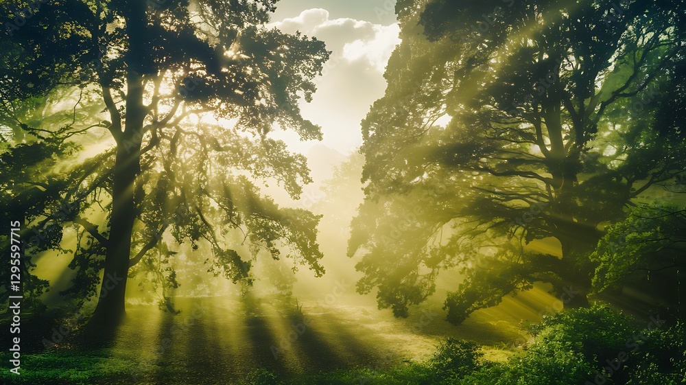Sunlit Forest Canopy: Capturing the ethereal beauty of nature, sunlight ...