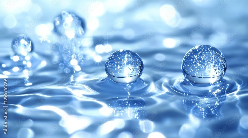 Cool breeze, ripples of water, floating blue particles. Clean air ...