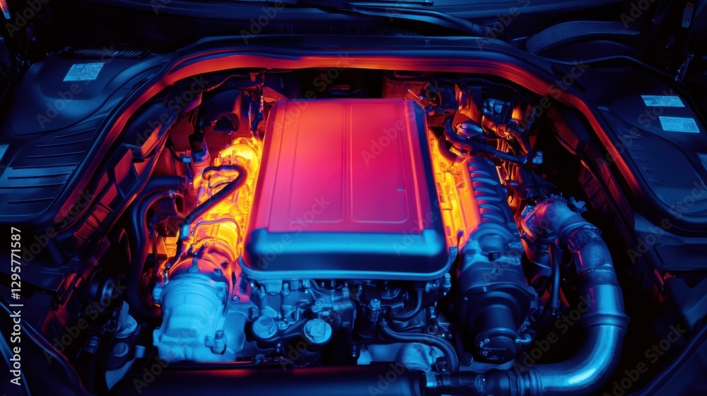 Heat detection in a car engine with a mechanic using infrared ...