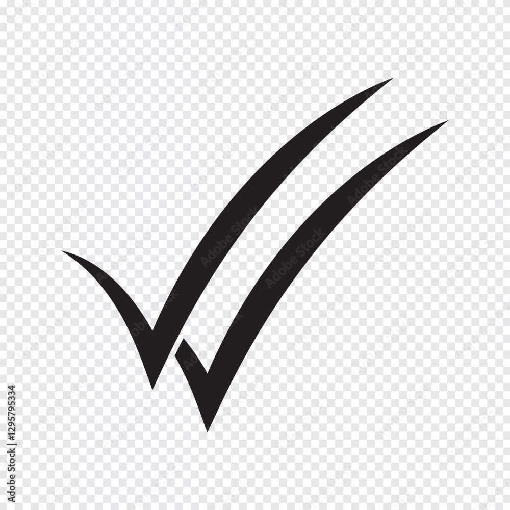 Simple double tick sign. Read message icon. Viewed message symbol. Blue ...