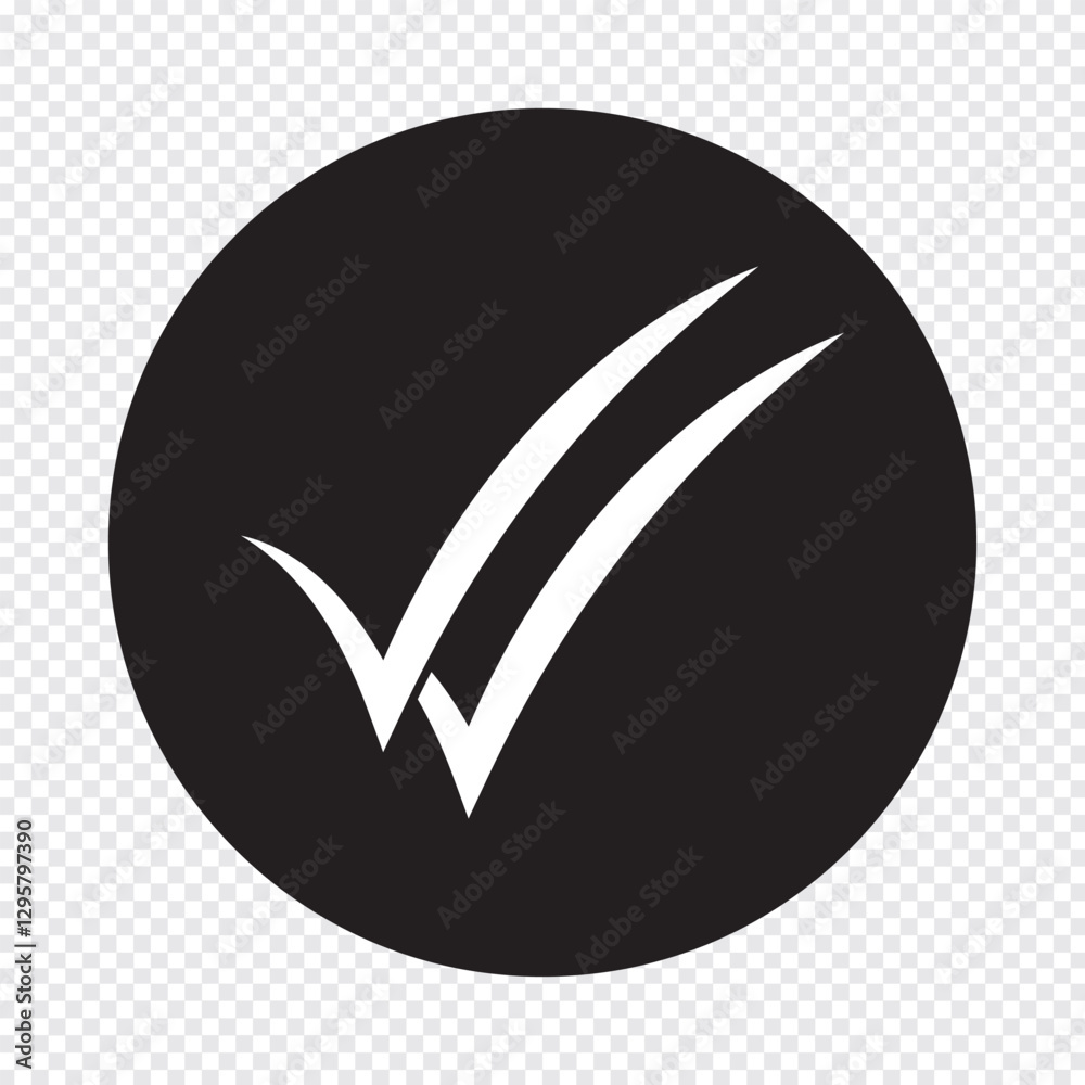 Simple double tick sign. Read message icon. Viewed message symbol. Blue ...